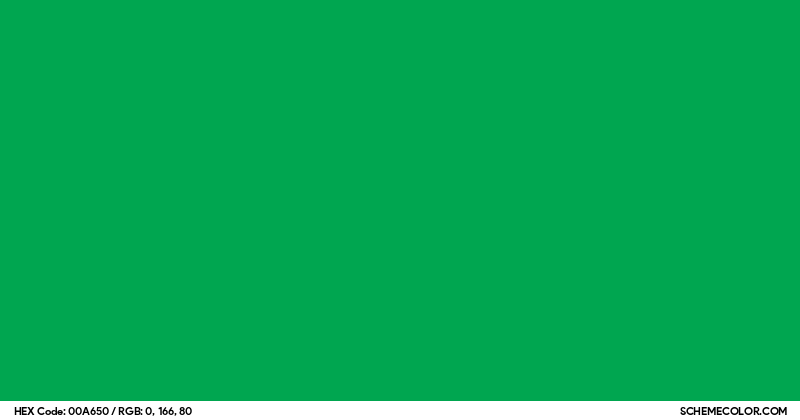 #00A650 Hex Color Code - SchemeColor.com