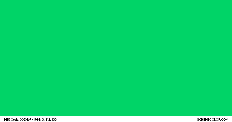 #00D467 Hex Color Code - SchemeColor.com