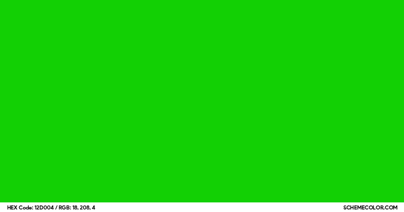 #12D004 Hex Color Code - SchemeColor.com