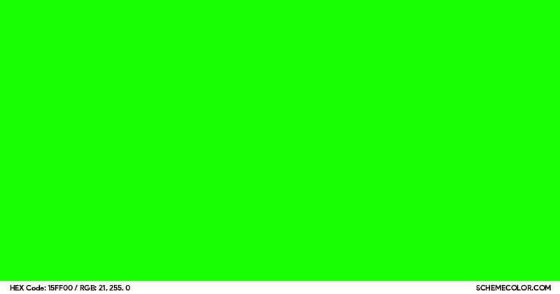 #15FF00 Hex Color Code - SchemeColor.com
