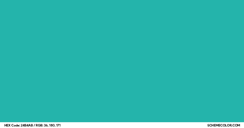 #24B4AB Hex Color Code - SchemeColor.com