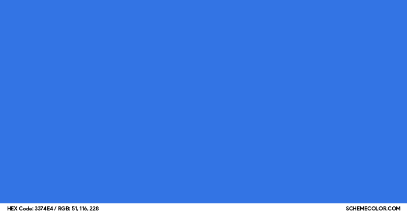 #3374E4 Hex Color Code - SchemeColor.com