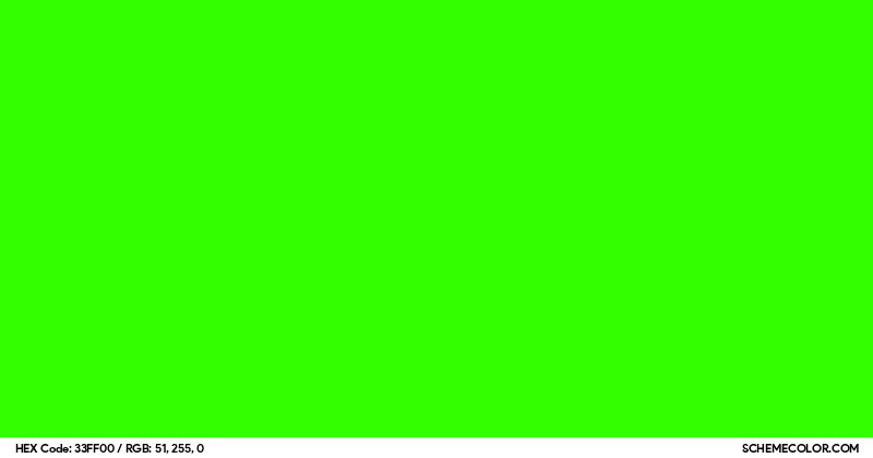 #33FF00 Hex Color Code - SchemeColor.com