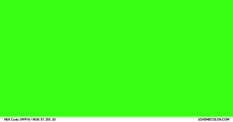 #39FF14 Hex Color Code - SchemeColor.com
