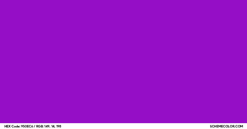 #950EC6 Hex Color Code - SchemeColor.com