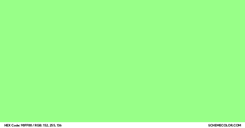 #98FF88 Hex Color Code - SchemeColor.com