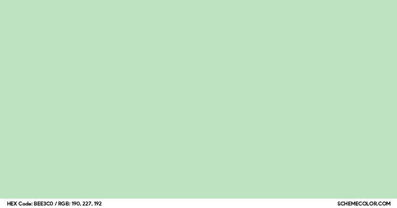 #BEE3C0 Hex Color Code - SchemeColor.com