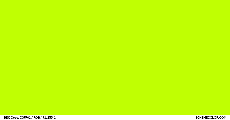 #C0FF02 Hex Color Code - SchemeColor.com