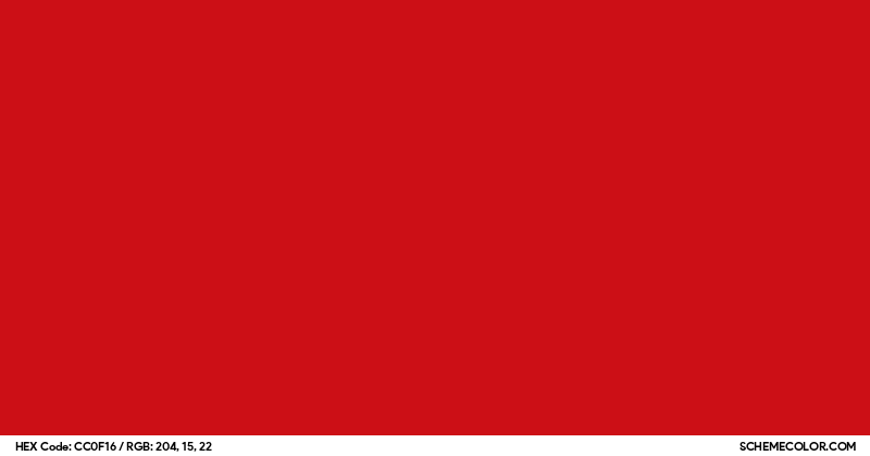 #CC0F16 Hex Color Code - SchemeColor.com