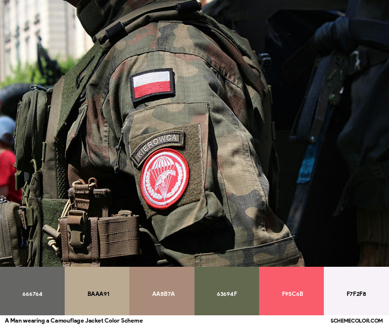 A Man wearing a Camouflage Jacket Color Scheme - Image Color Palettes ...