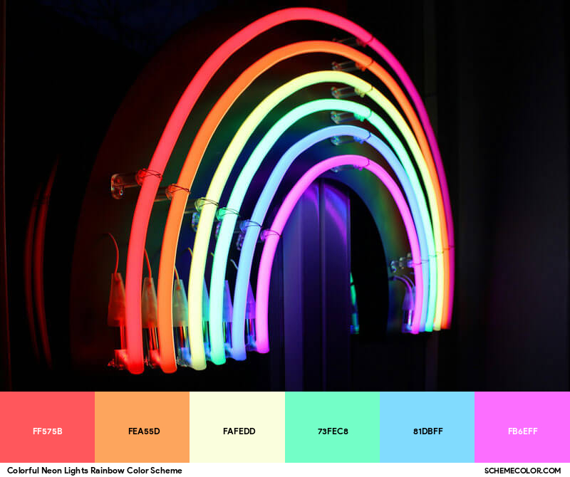 Colorful Neon Lights Rainbow Color Scheme - Image Color Palettes ...