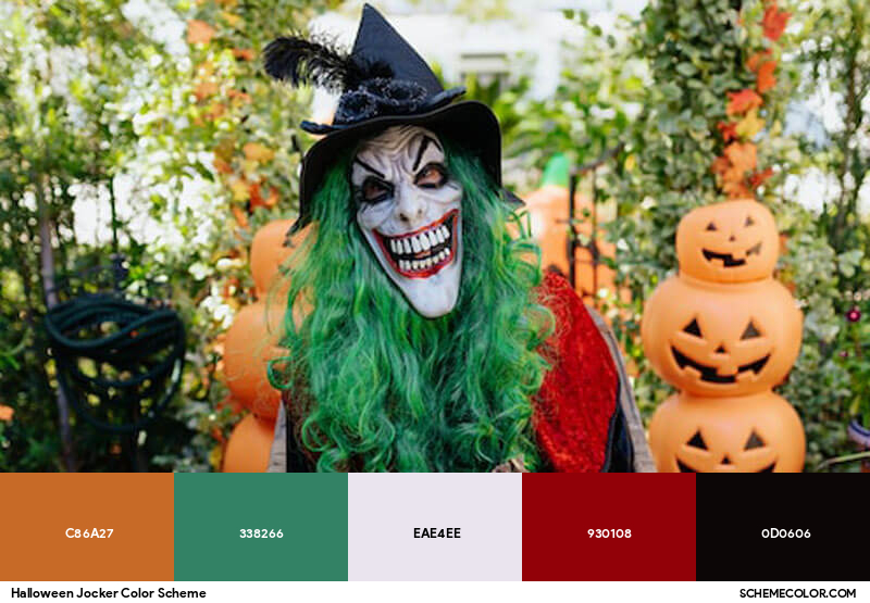 Halloween Jocker Color Scheme - Image Color Palettes - SchemeColor.com