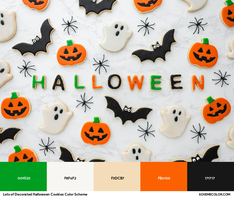 Lots of Decorated Halloween Cookies Color Scheme - Image Color Palettes ...