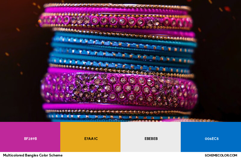 Multicolored Bangles Color Scheme - Image Color Palettes - SchemeColor.com