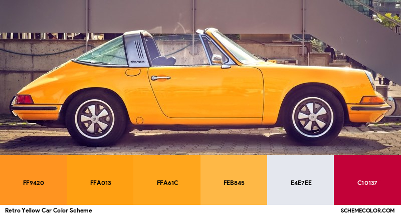 Retro Yellow Car Color Scheme - Image Color Palettes - SchemeColor.com