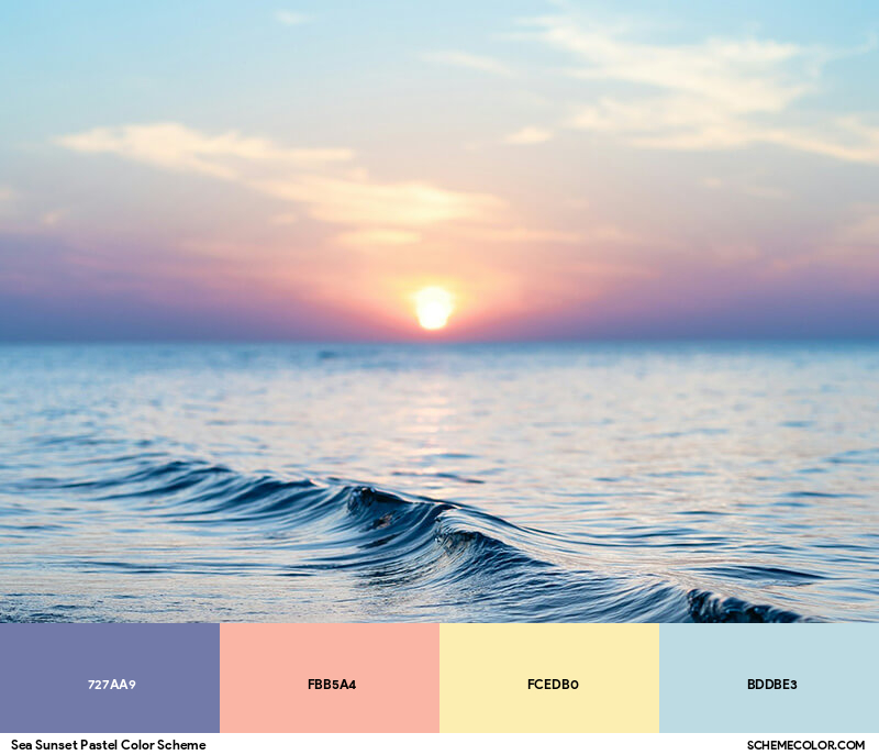 Sea Sunset Pastel Color Scheme - Image Color Palettes - SchemeColor.com