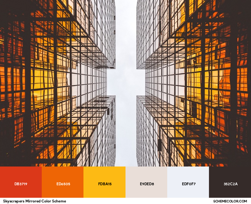 Skyscrapers Mirrored Color Scheme - Image Color Palettes - SchemeColor.com