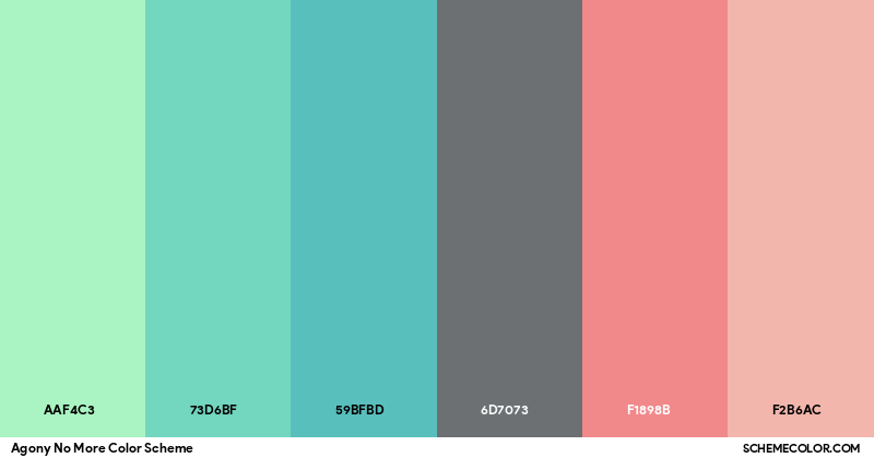 Agony No More Color Scheme - Palettes - SchemeColor.com