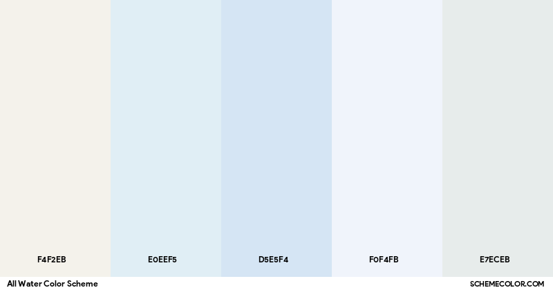 All Water Color Scheme - Palettes - SchemeColor.com