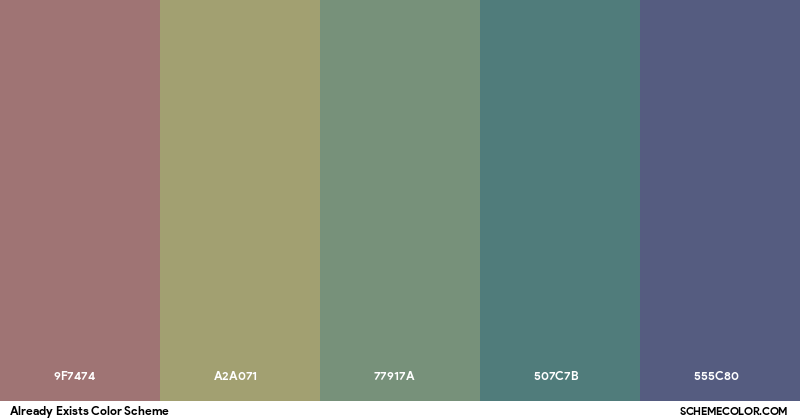 Already Exists Color Scheme - Palettes - SchemeColor.com