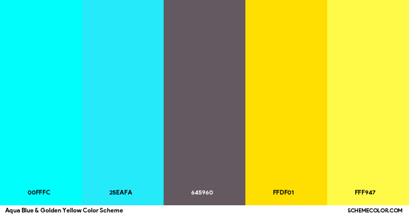 Aqua Blue & Golden Yellow Color Scheme - Palettes - SchemeColor.com