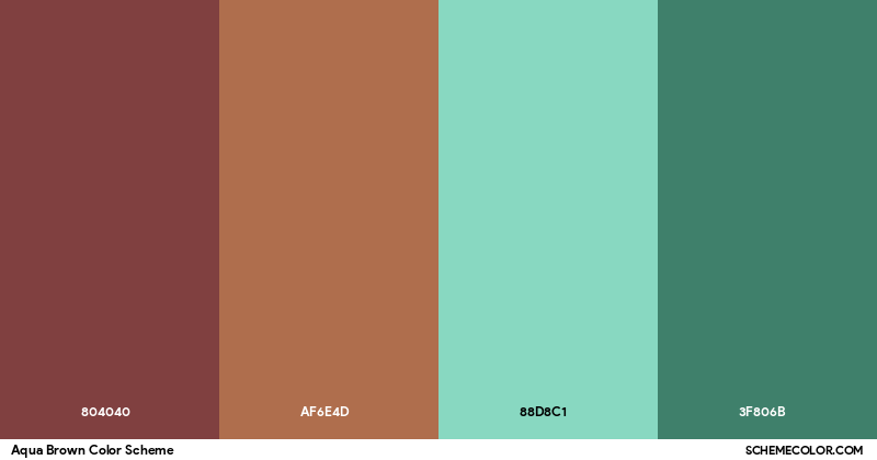 Aqua Brown Color Scheme - Palettes - SchemeColor.com