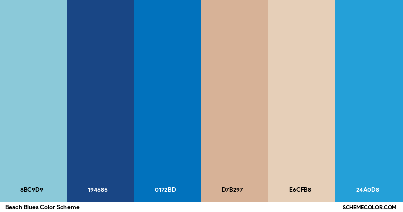 Beach Blues Color Scheme - Palettes - SchemeColor.com