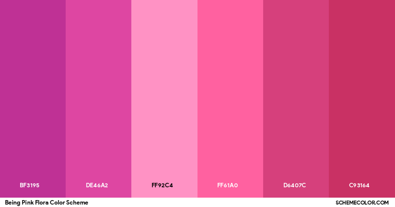 Being Pink Flora Color Scheme - Palettes - SchemeColor.com