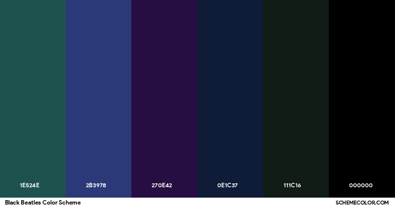 Black Beatles Color Scheme - Palettes - SchemeColor.com
