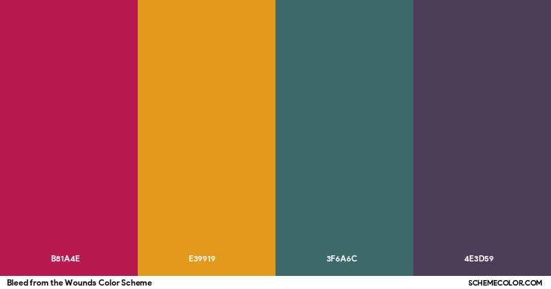 Bleed from the Wounds Color Scheme - Palettes - SchemeColor.com