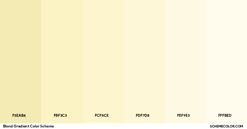 Blond Gradient Color Scheme - Palettes - SchemeColor.com