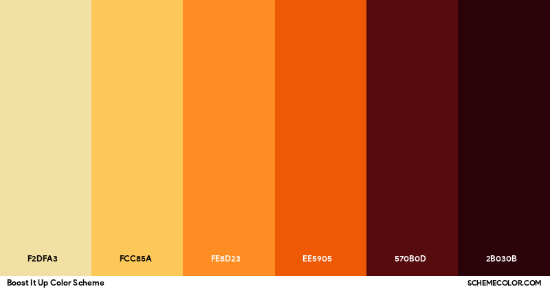 Boost It Up Color Scheme - Palettes - SchemeColor.com