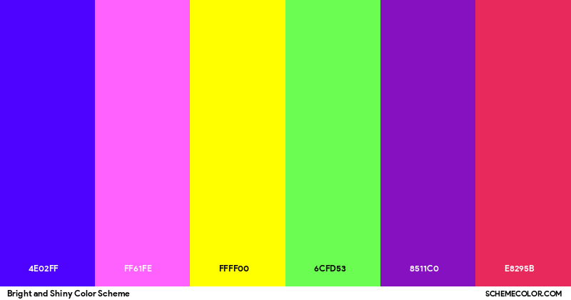 Bright and Shiny Color Scheme - Palettes - SchemeColor.com