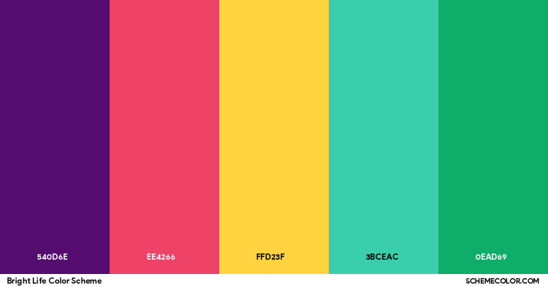 Bright Life Color Scheme - Palettes - SchemeColor.com