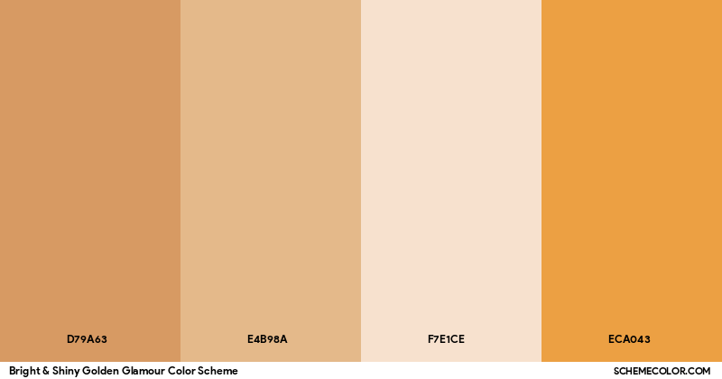 Bright & Shiny Golden Glamour Color Scheme - Palettes - SchemeColor.com