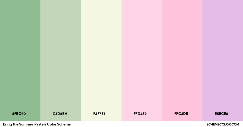 Bring the Summer Pastels Color Scheme - Palettes - SchemeColor.com