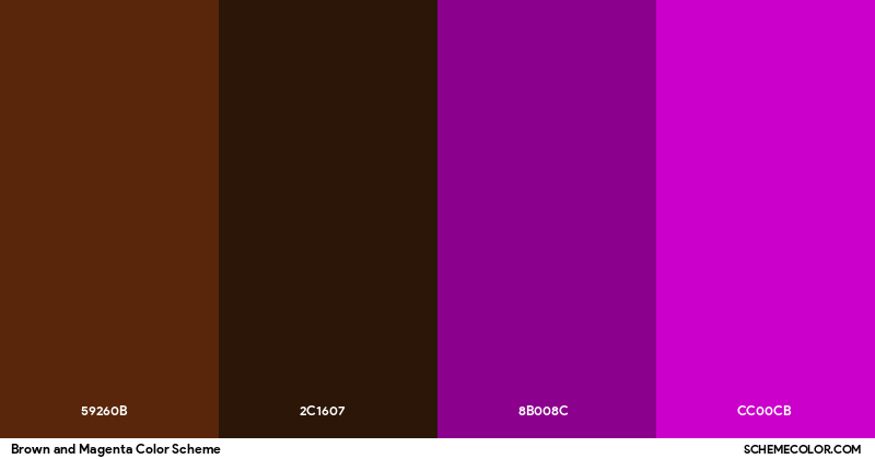 Brown and Magenta Color Scheme - Palettes - SchemeColor.com
