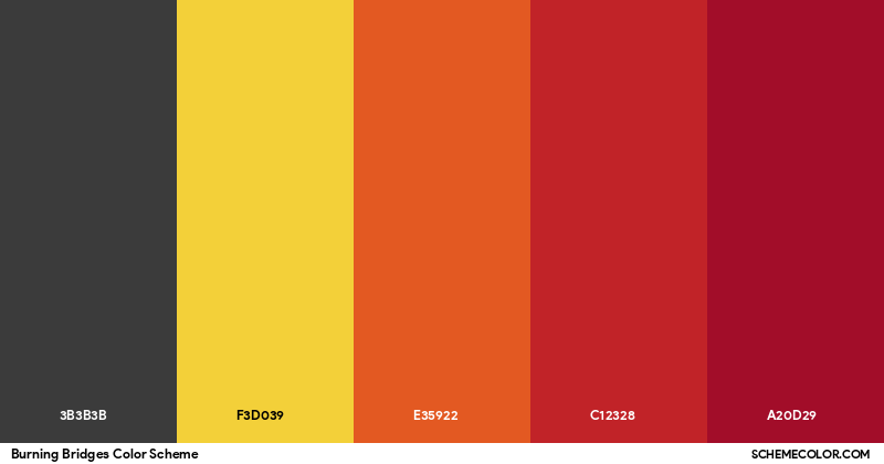 Burning Bridges Color Scheme - Palettes - SchemeColor.com
