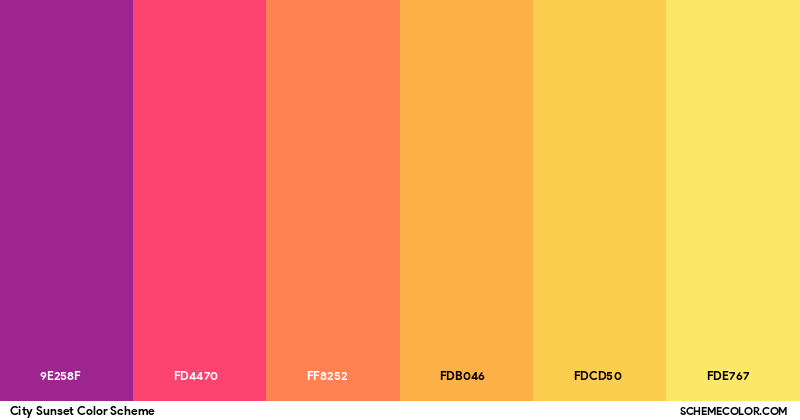 City Sunset Color Scheme - Palettes - SchemeColor.com