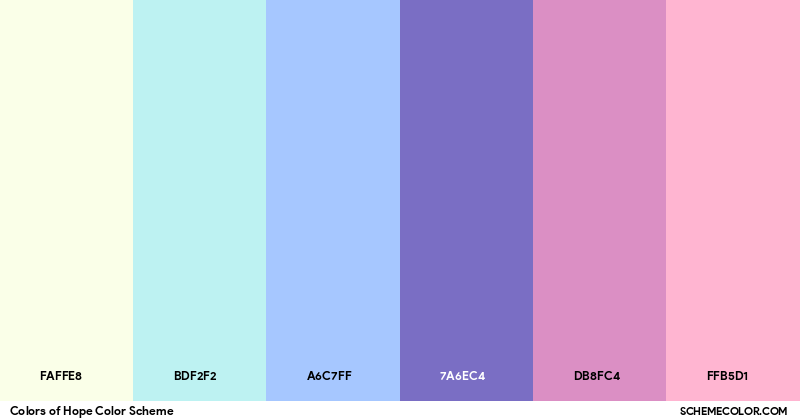 Colors of Hope Color Scheme - Palettes - SchemeColor.com