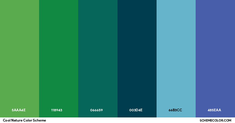 Cool Nature Color Scheme - Palettes - SchemeColor.com