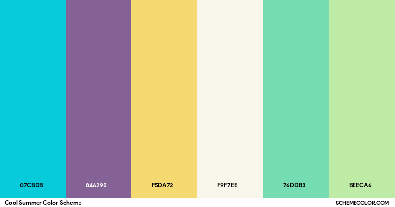 Cool Summer Color Scheme - Palettes - SchemeColor.com
