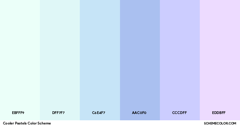 Cooler Pastels Color Scheme - Palettes - SchemeColor.com