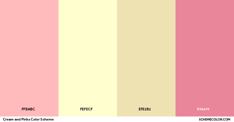 Cream and Pinks Color Scheme - Palettes - SchemeColor.com