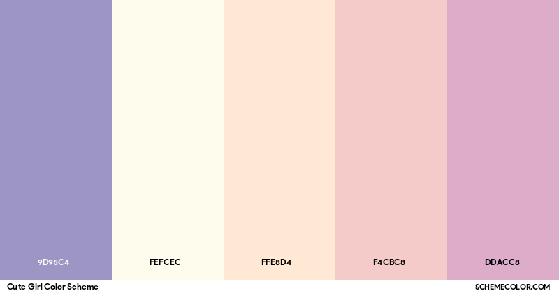 Cute Girl Color Scheme - Palettes - SchemeColor.com