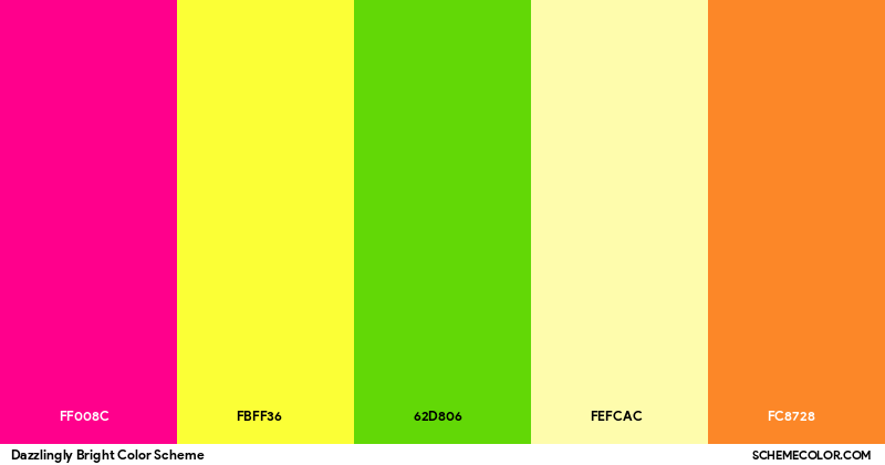 Dazzlingly Bright Color Scheme - Palettes - SchemeColor.com