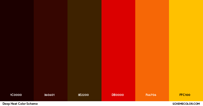 Deep Heat Color Scheme - Palettes - SchemeColor.com