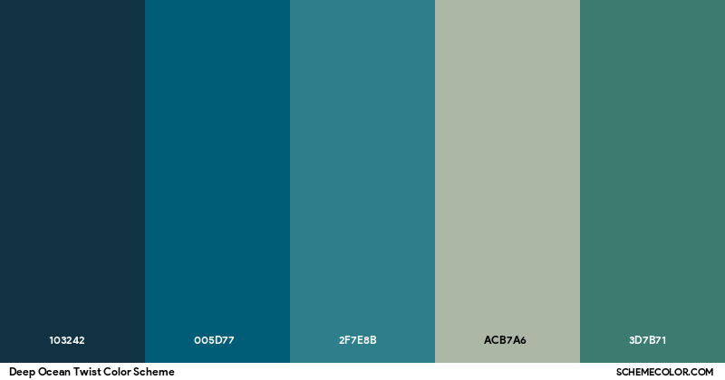 Deep Ocean Twist Color Scheme - Palettes - SchemeColor.com