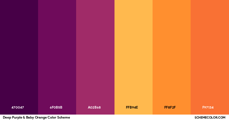 Deep Purple & Baby Orange Color Scheme - Palettes - SchemeColor.com