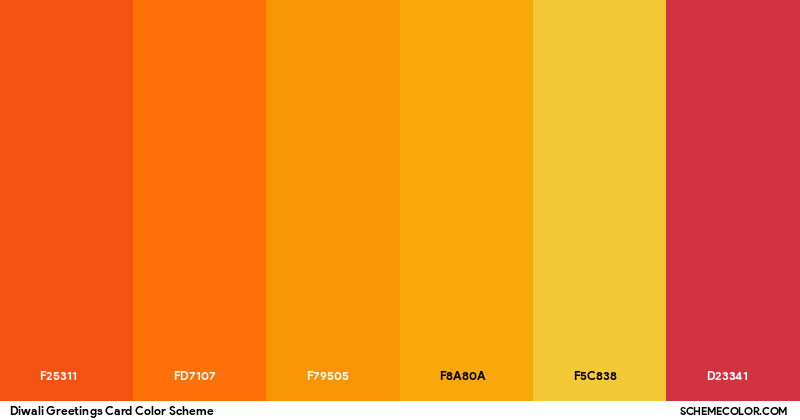 Diwali Greetings Card Color Scheme - Palettes - SchemeColor.com